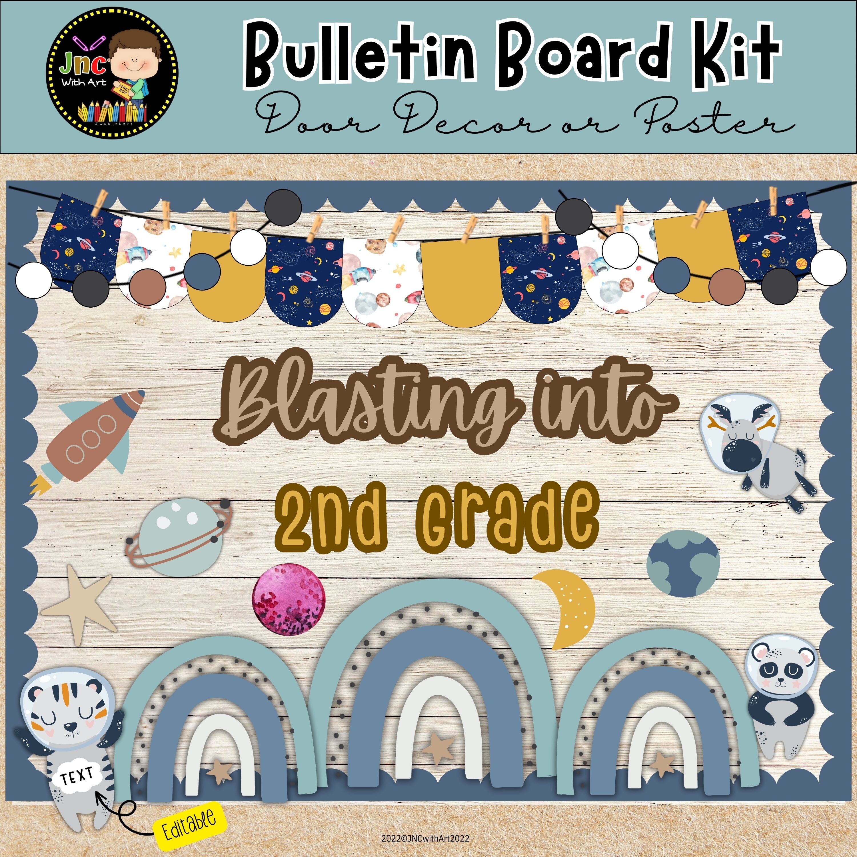 Space Back to School Bulletin Board Kit Summer Aug Door Decorations ...