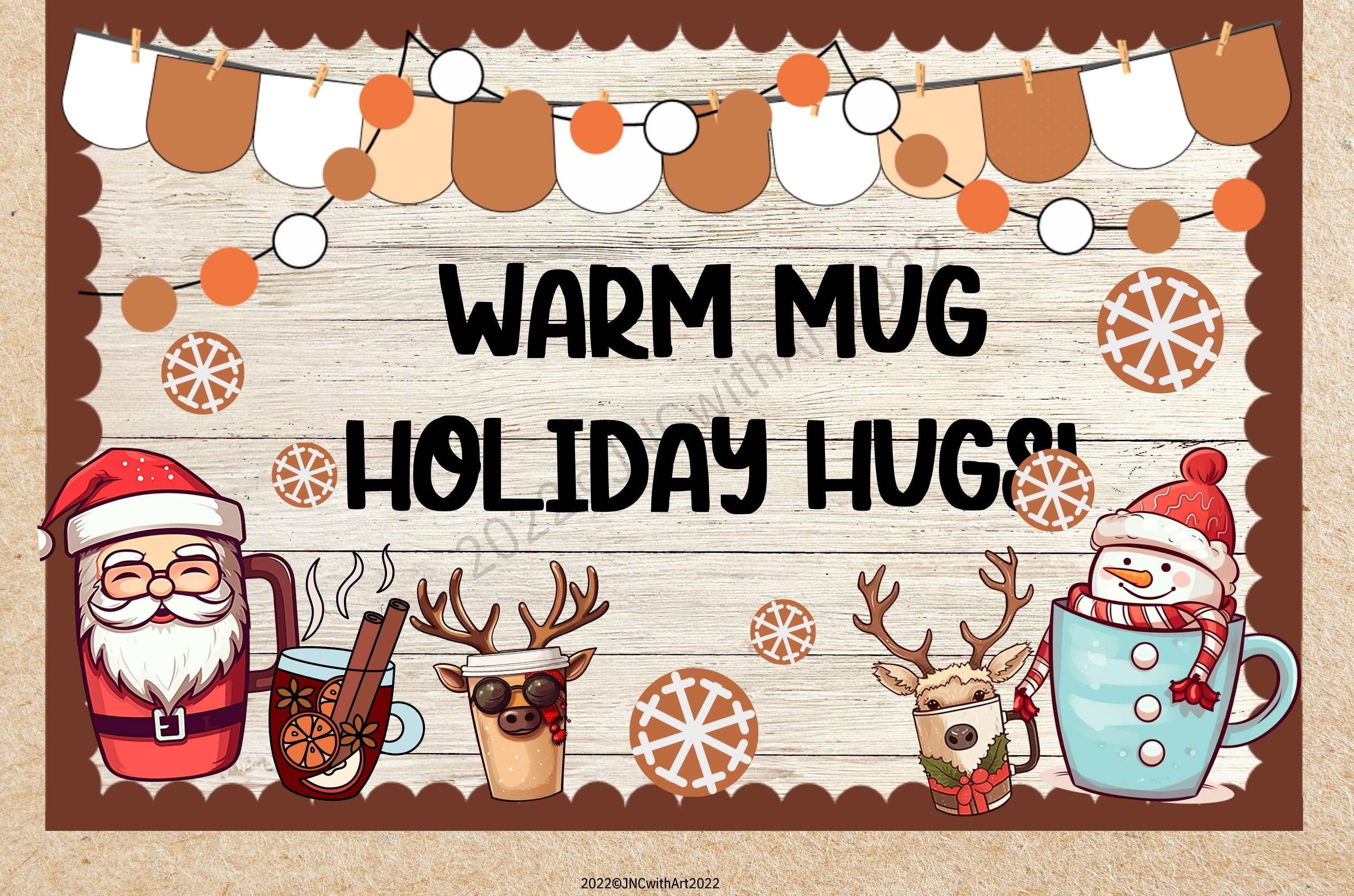 Boho Winter Bulletin Board Kit, Hot Cocoa Door Decor, Cozy Classroom ...