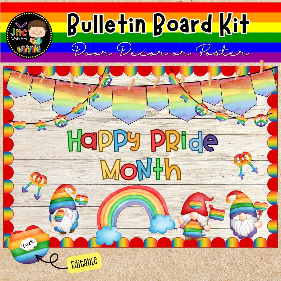 Pride Month Bulletin Board Classroom Display Door Decor Kit Printable ...