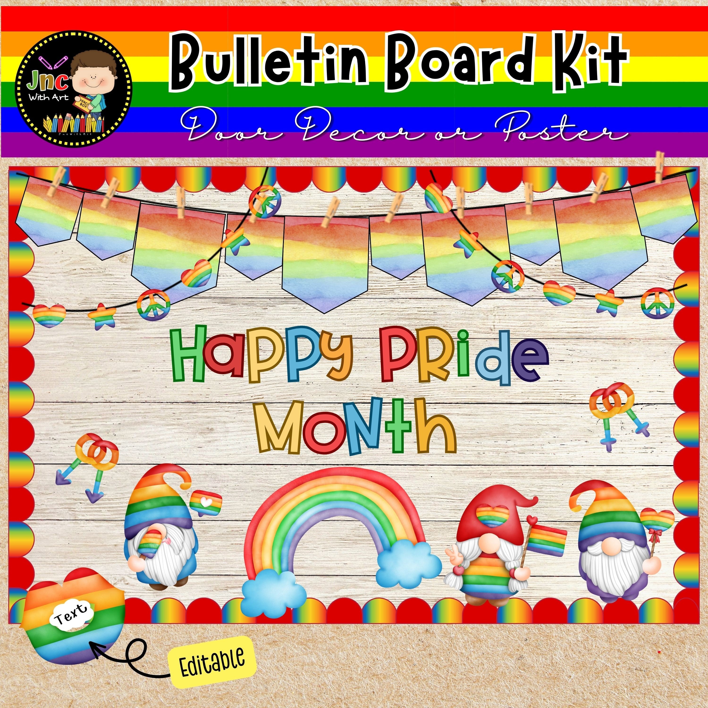 Pride Month Bulletin Board Classroom Display Door Decor Kit Printable ...