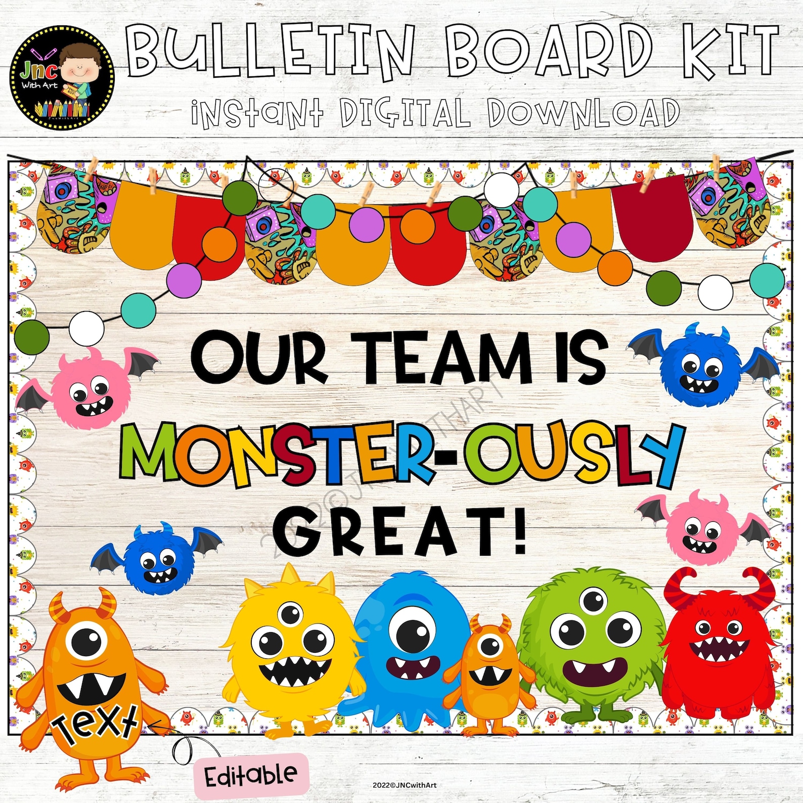 Monster Themed Halloween Bulletin Board Kit Fall Classroom Door Decor ...