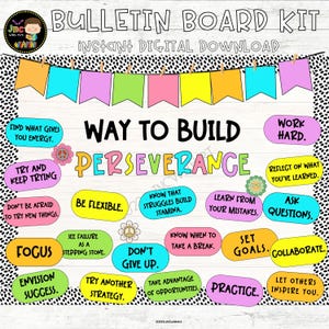 Perseverance Bulletin Board, Growth Mindset Classroom Decor ...