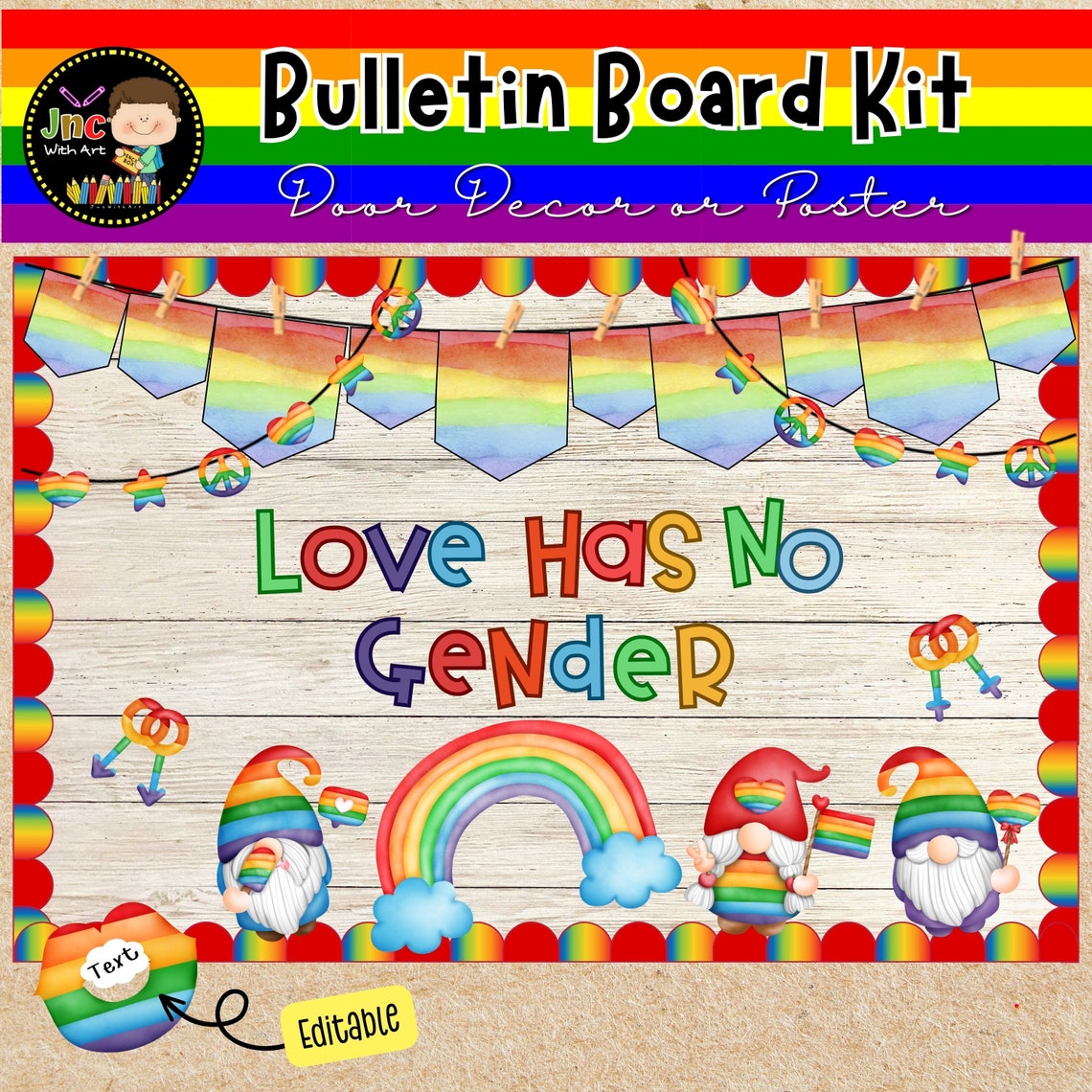 Pride Month Bulletin Board Classroom Display Door Decor Kit Printable ...