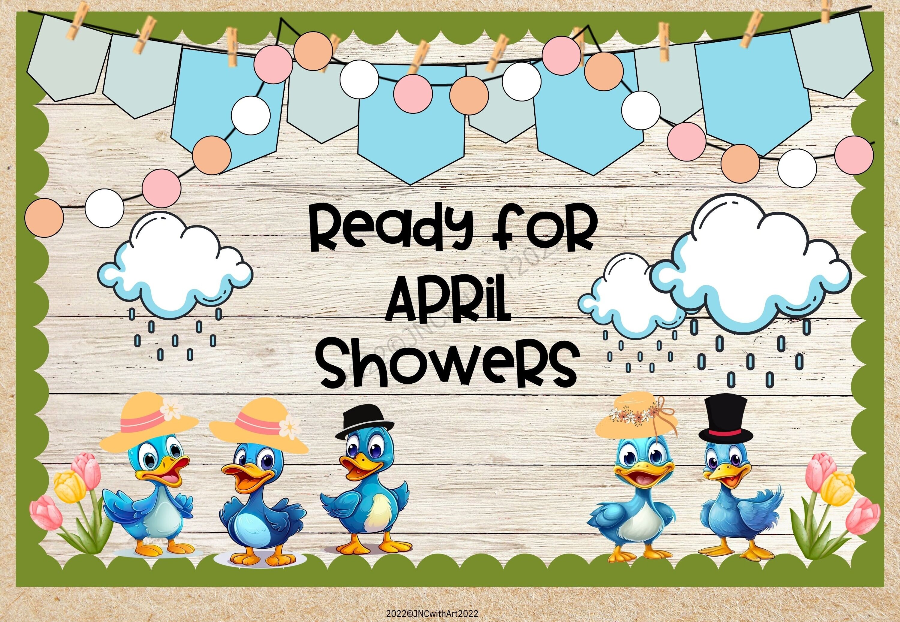 Ducks Spring Bulletin Board Kit Classroom Door Decor Printable Editable ...