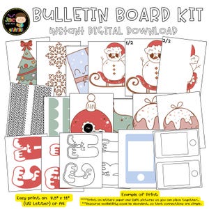 Christmas Selfies Bulletin Board Kit December Classroom Decor Activity ...