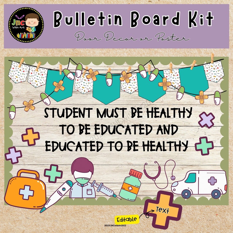 Health Bulletin Board Kit | Healthcare Education | Door Decor | Nursing ...