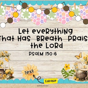 Spring Christian Bulletin Board Kit: Bible Verse Decor (printable) - Etsy