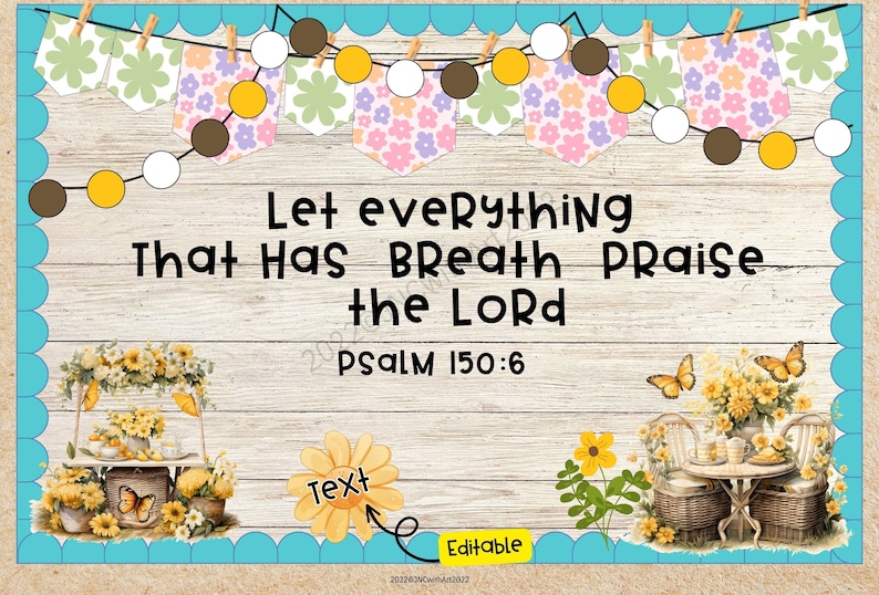Spring Christian Bulletin Board Kit: Bible Verse Decor (printable) - Etsy