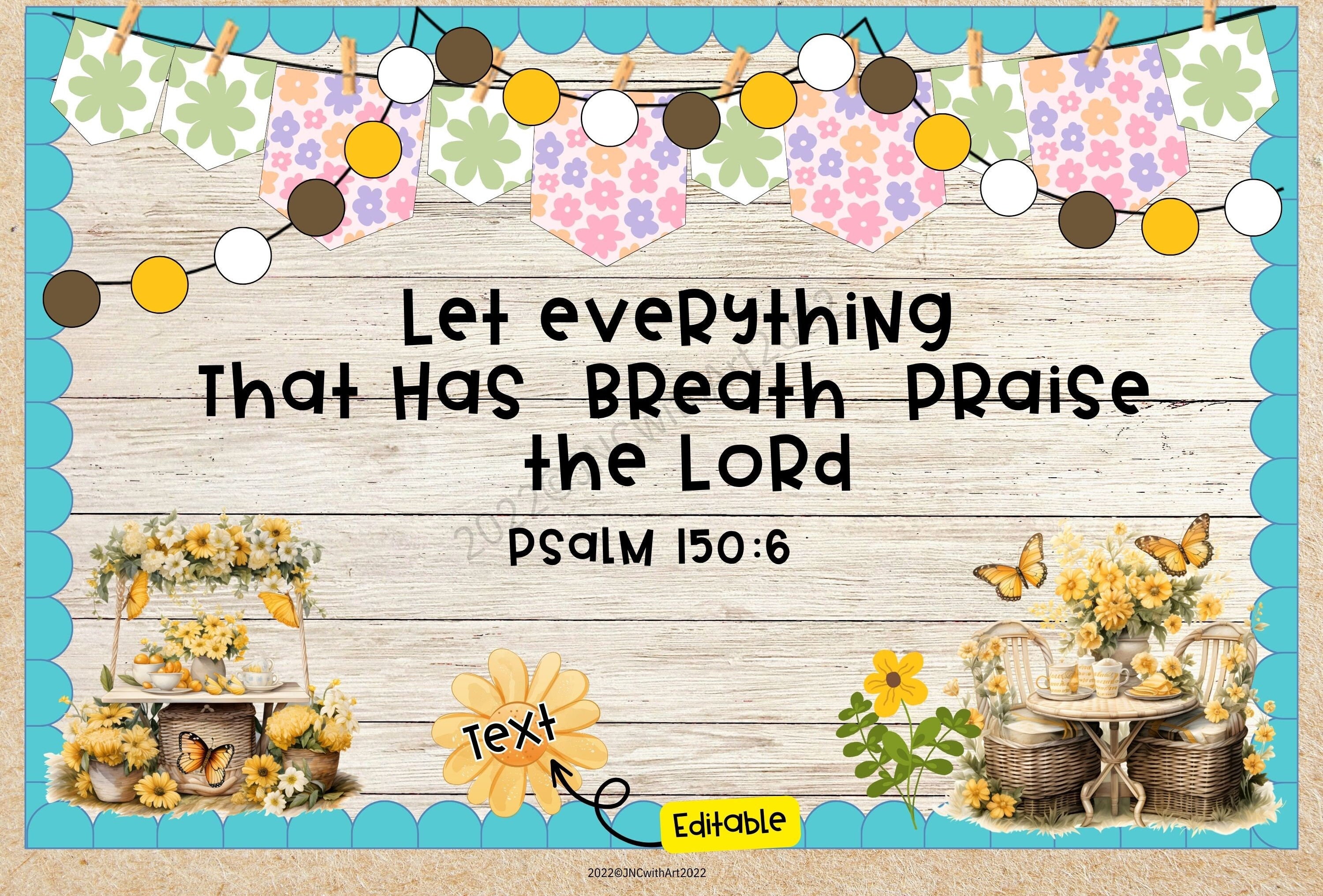 Spring Bulletin Board Kit|christian Bible Verse Bulletin Board|editable ...