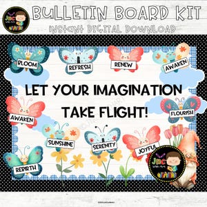 Soaring High on Wings Bulletin Board Kit Spring Motivation Positive ...