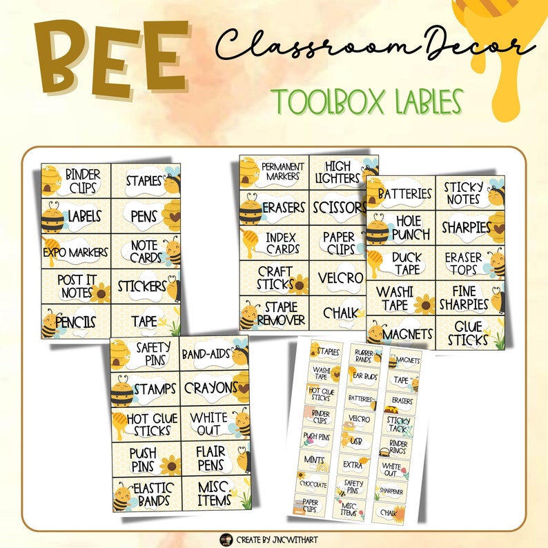 Bee Themed Classroom Decor Bundle Printable Back to School Classroom ...