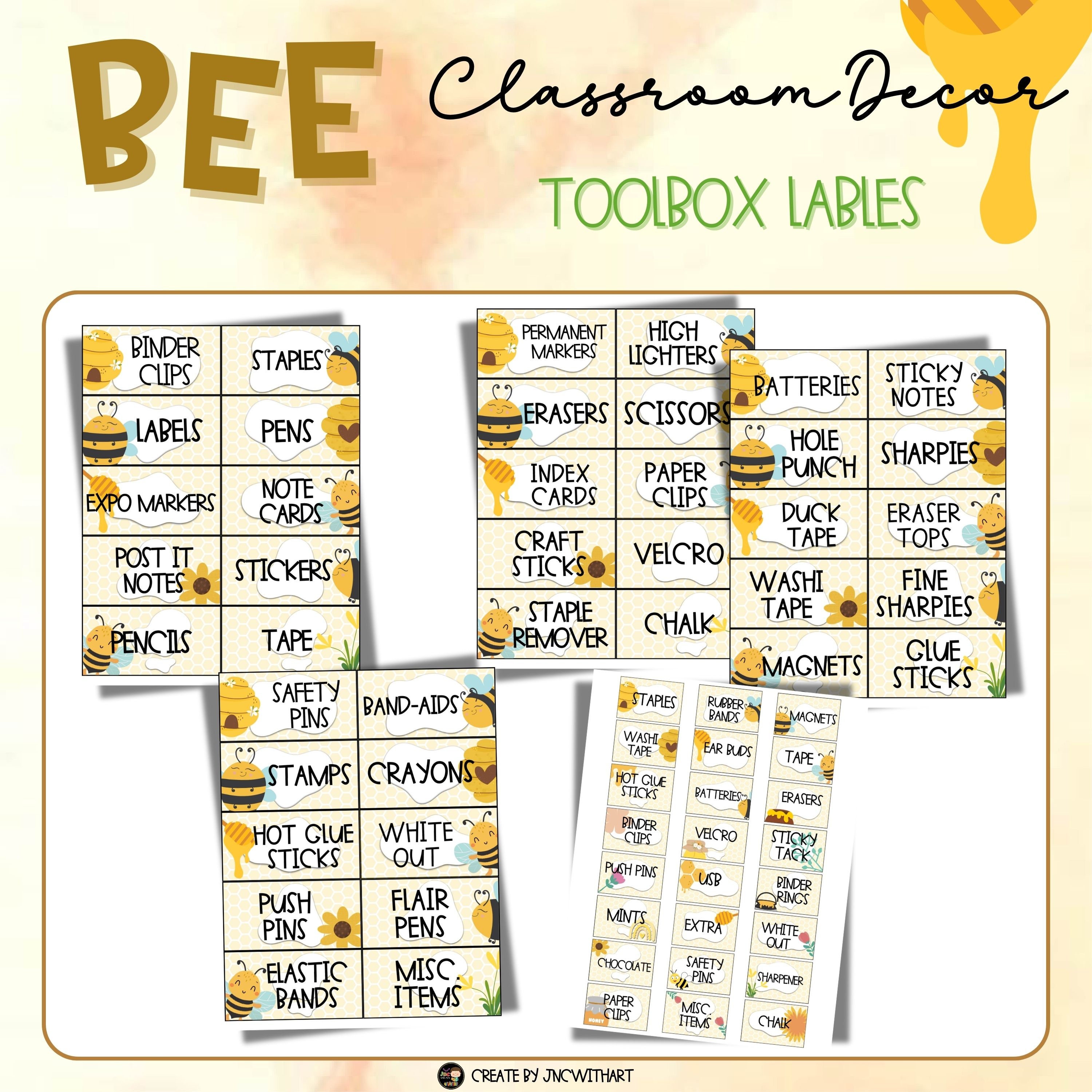 Bee Themed Classroom Decor Bundle Printable Back to School Classroom ...