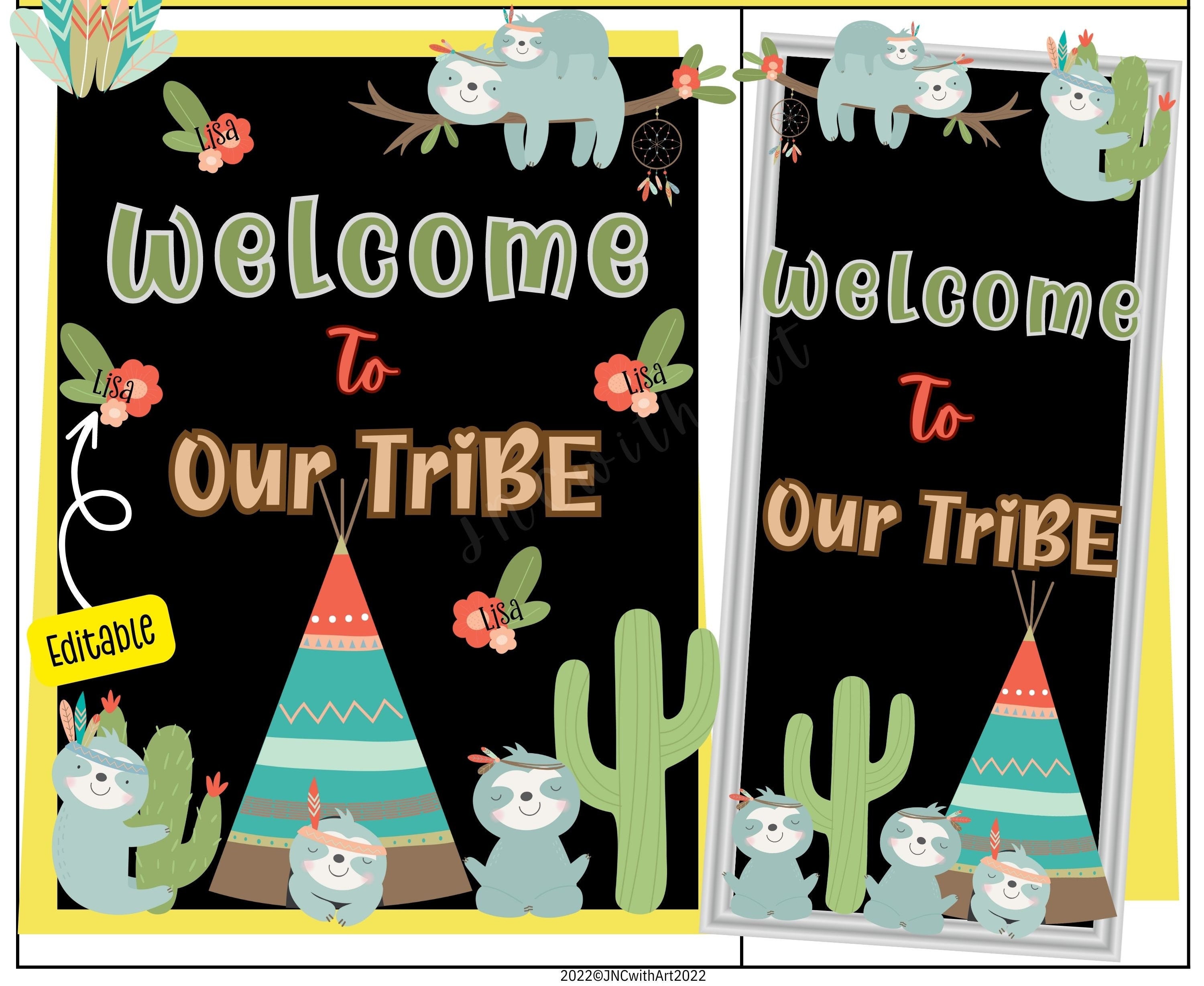 Back to School Bulletin Board Kit, Our Tribe Welcome, Door Decor Kit ...