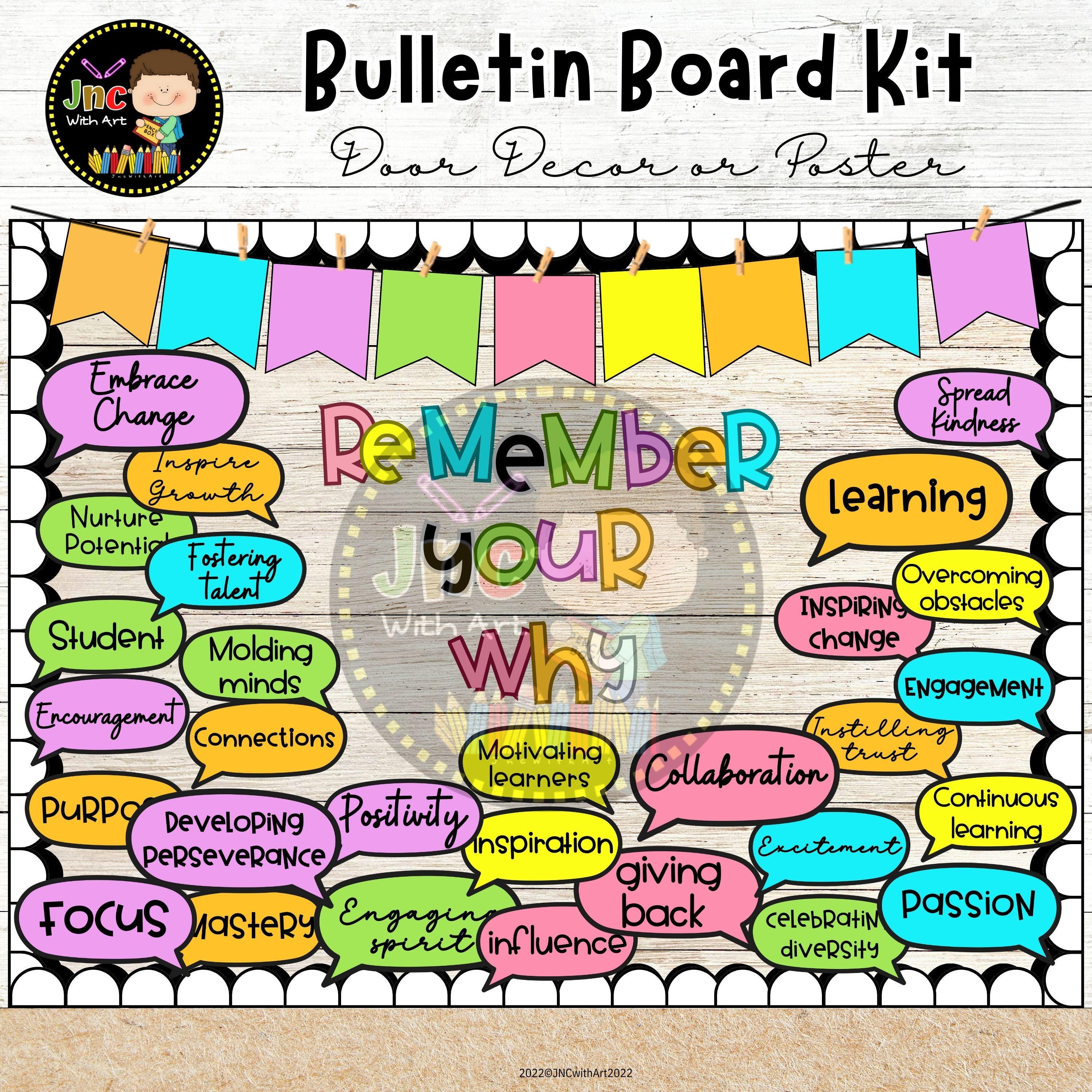 Back to School Remember Your Why Bulletin Board Set Staff Room Door ...