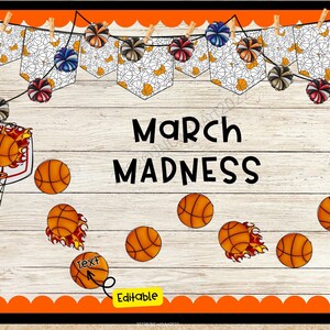 March Basketball Bulletin Board Kit, Classroom Bulletin Board, Let the ...