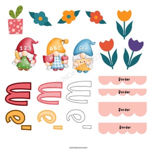 Gnome Back to School Bulletin Board Ideas Door Decor Kit Printable Grow ...