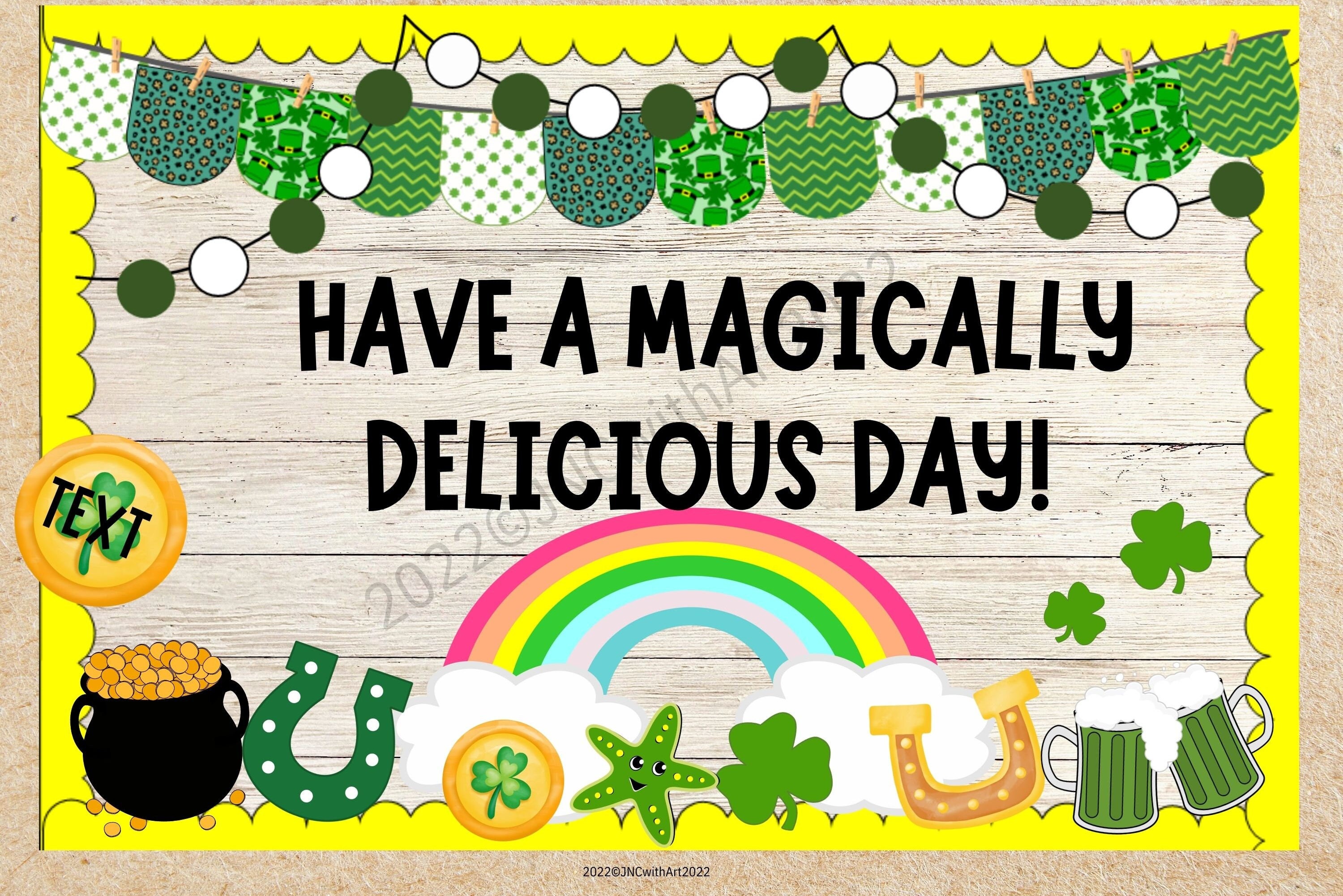 Lucky Charms,st. Patricks Day,march Bulletin Board Kit, Door Decor ...