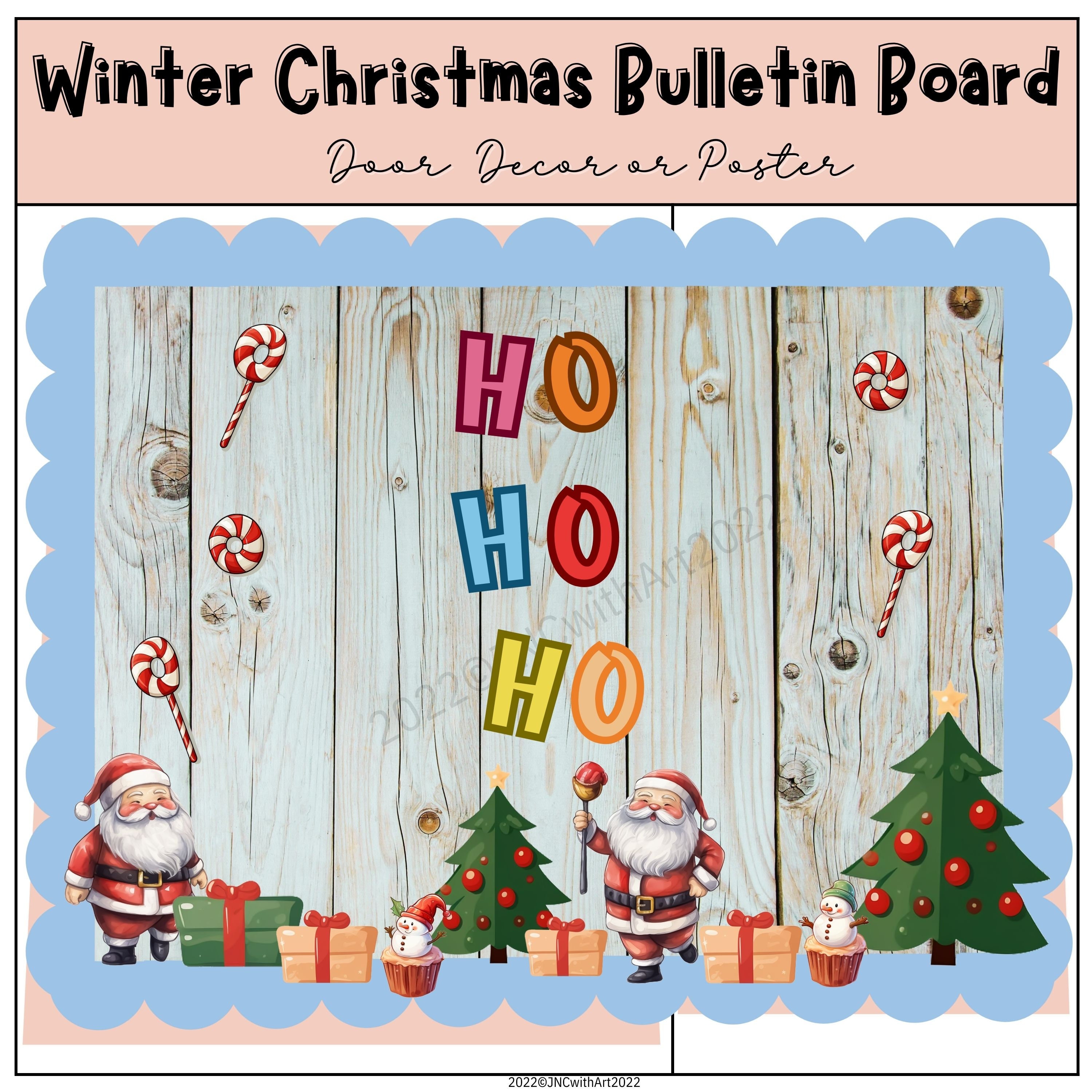Christmas Bulletin Board Kit, Door Decor, December Bulletin Board Ideas ...