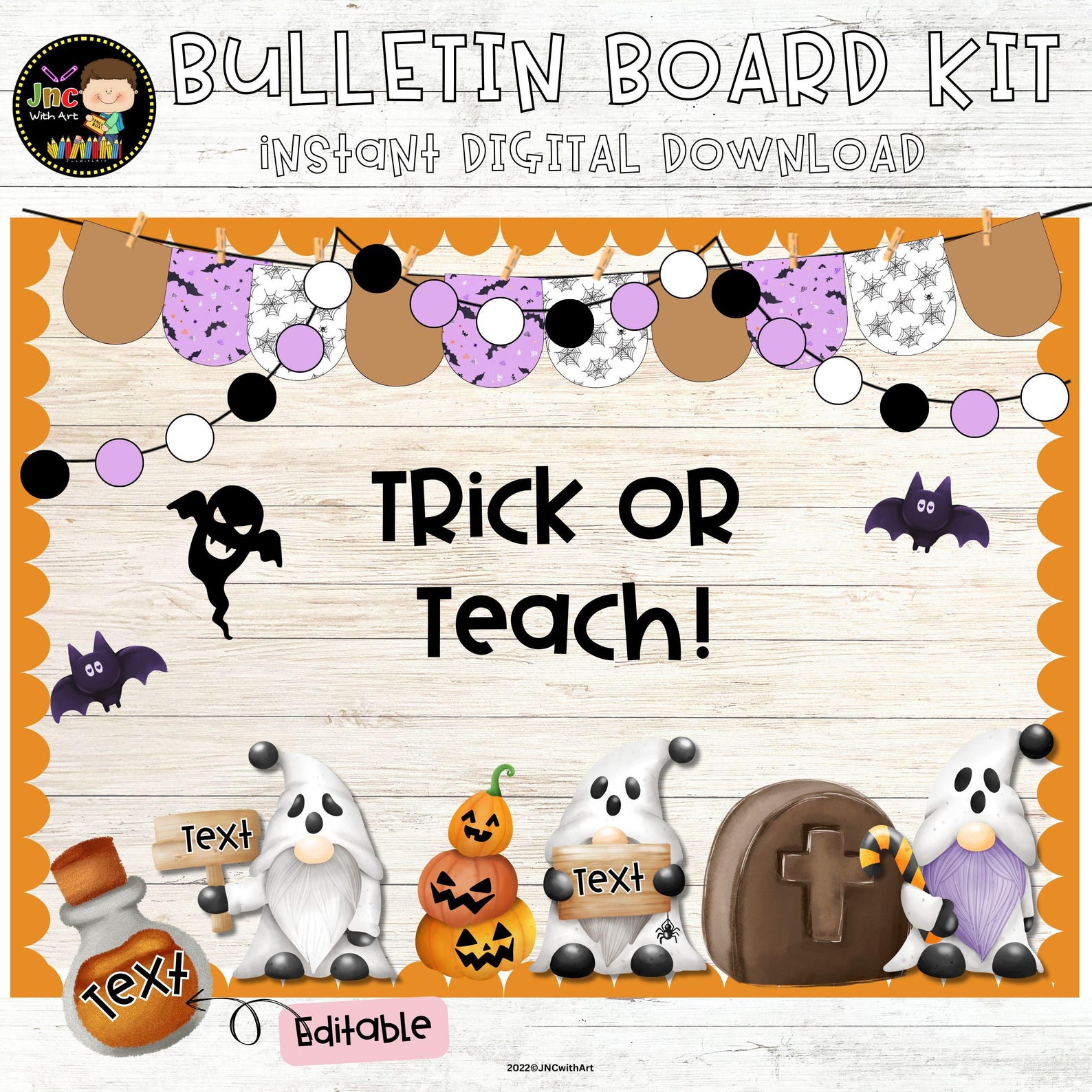 Halloween Spooky Staff Shoutouts Bulletin Board Kit October Door Decor ...