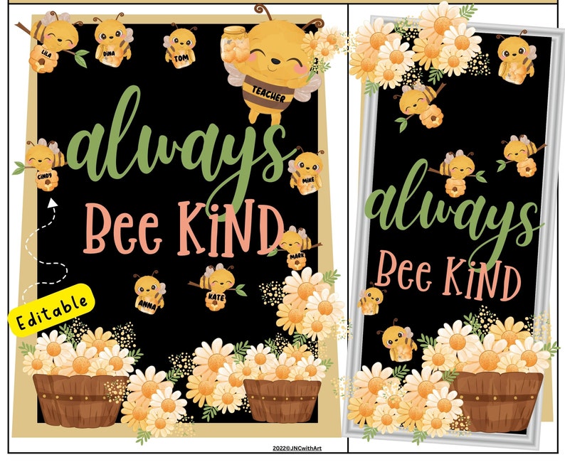 Alway Bee Kind Spring Bulletin Board Kit Easter Door Decor - Etsy