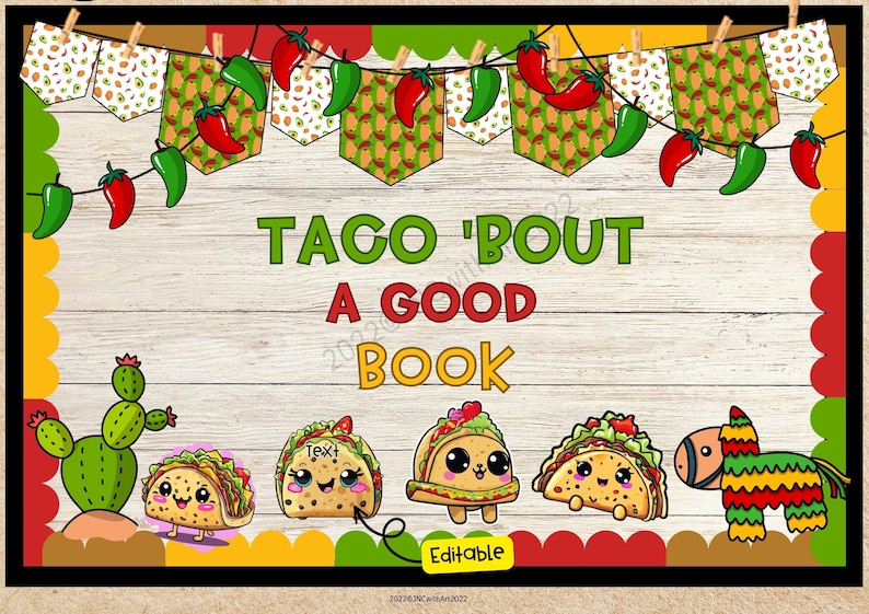 Taco Bulletin Board Kit | Door Decor | Taco Class Name Tags | Editable ...