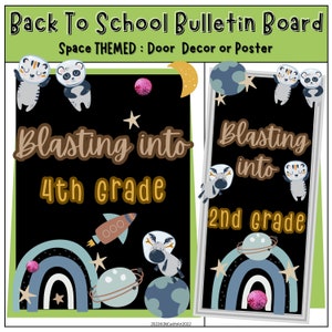 Space Back to School Bulletin Board Kit Summer Aug Door Decorations ...