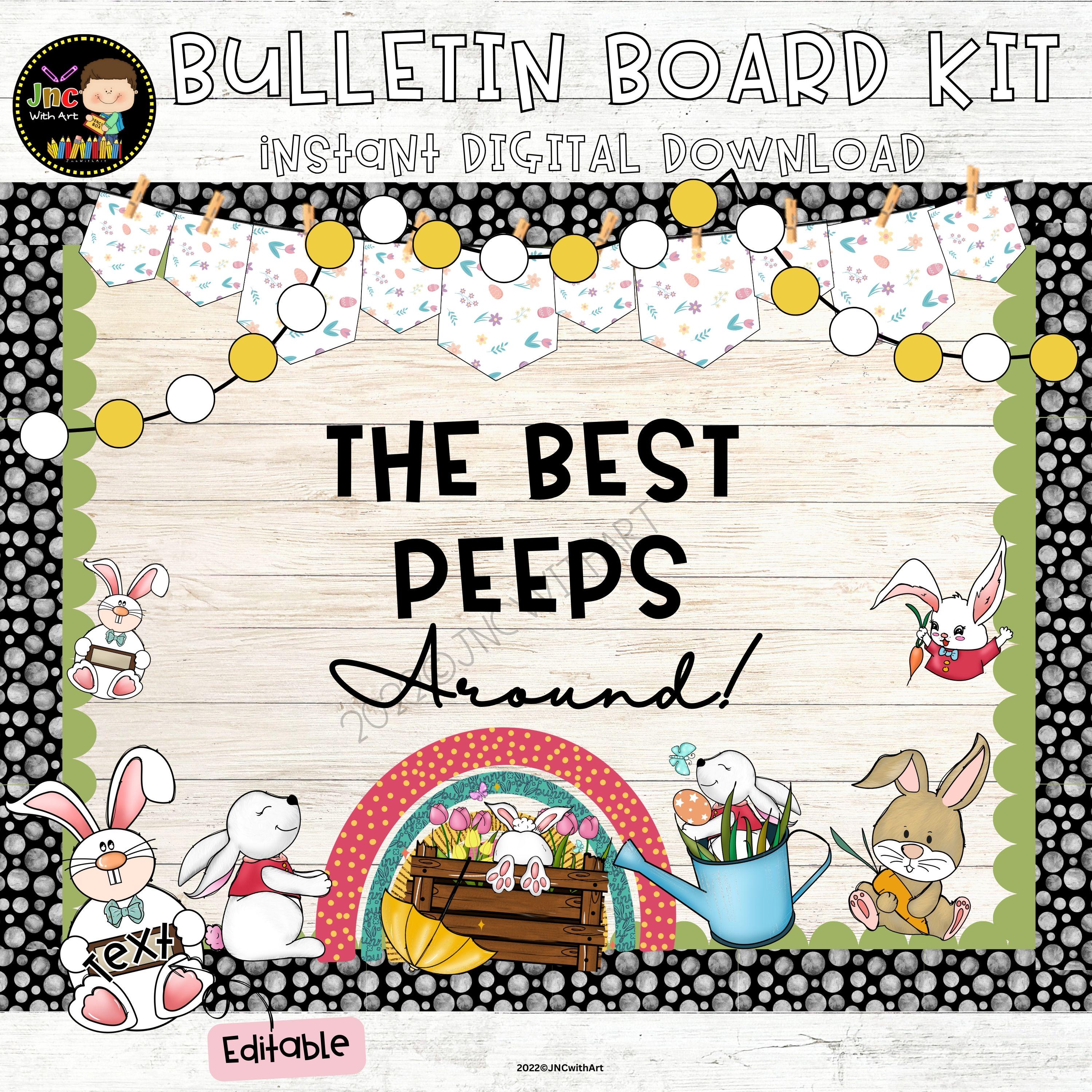 Peeps Easter Bulletin Board Kit: Editable Classroom Decor (digital ...
