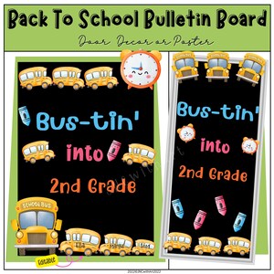 Welcome Back to School Bulletin Board Bustin Into School,door Decor ...