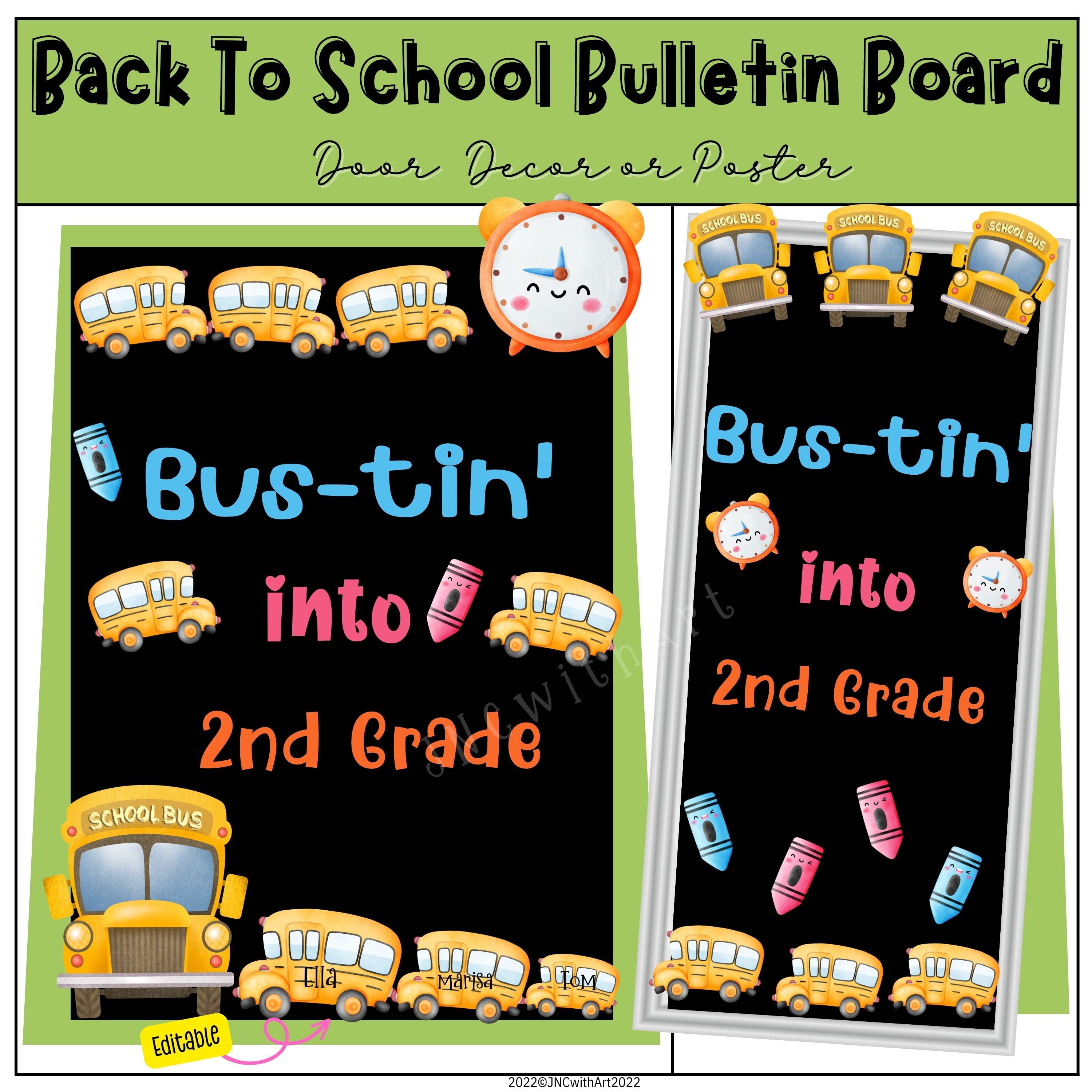 Welcome Back to School Bulletin Board Bustin Into Schooldoor - Etsy