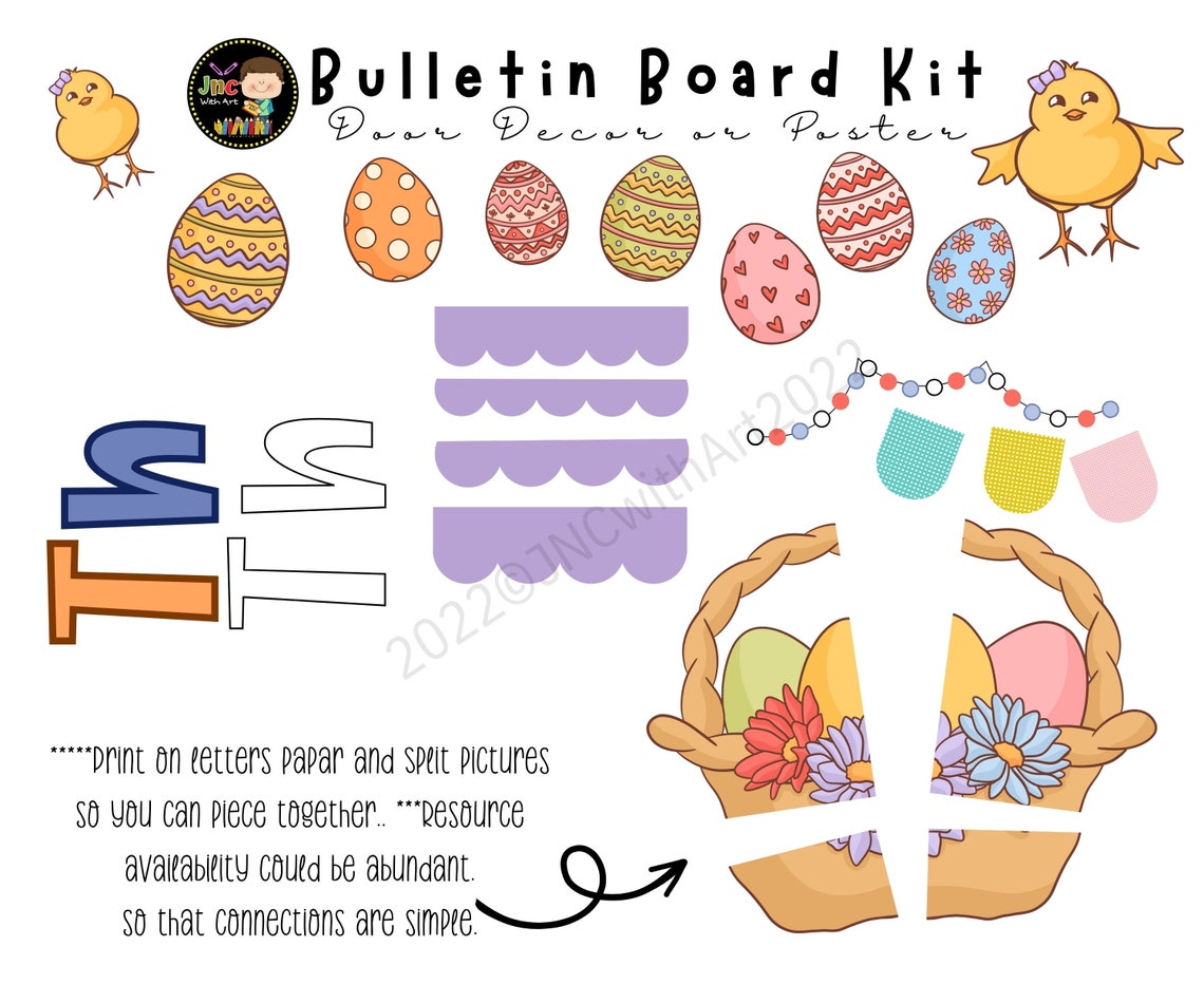 Easter Egg Bulletin Board Kit,egg-tra Special, April Door Decor ...