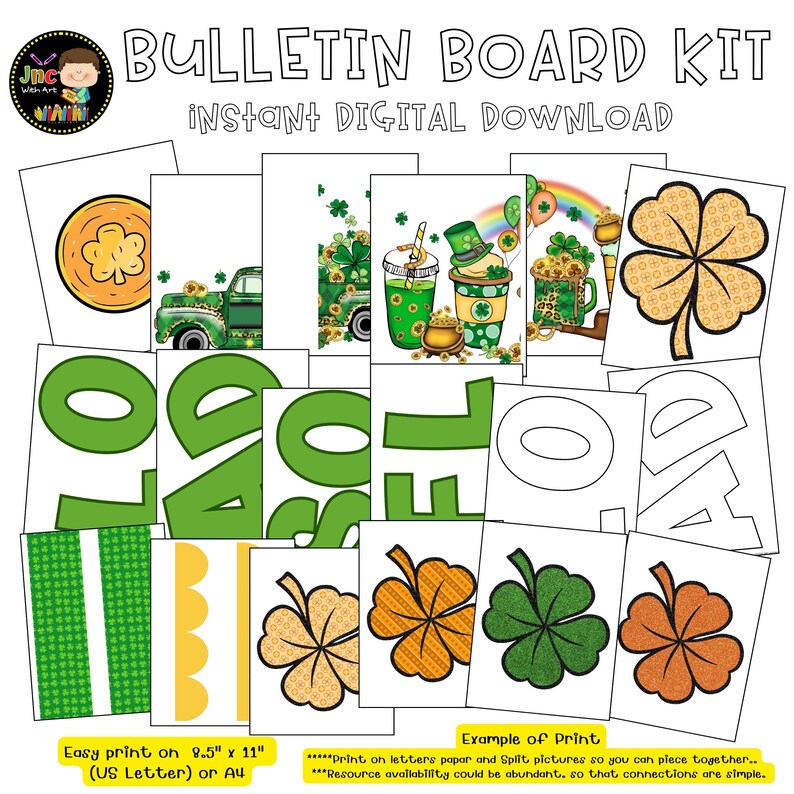 St. Patrick’s Day Bulletin Board Kit, Class Door Decoration, Printable ...