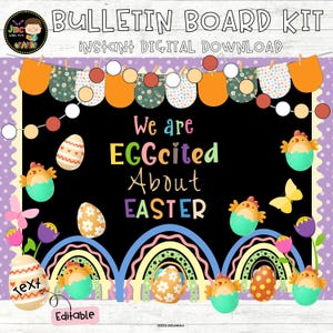 We Are Eggcited Easter Bulletin Board Kit Spring Classroom Door Decor ...