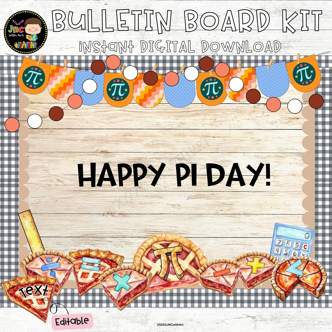 Pi Day Bulletin Board Kit March Math Classroom Decor Editable - Etsy