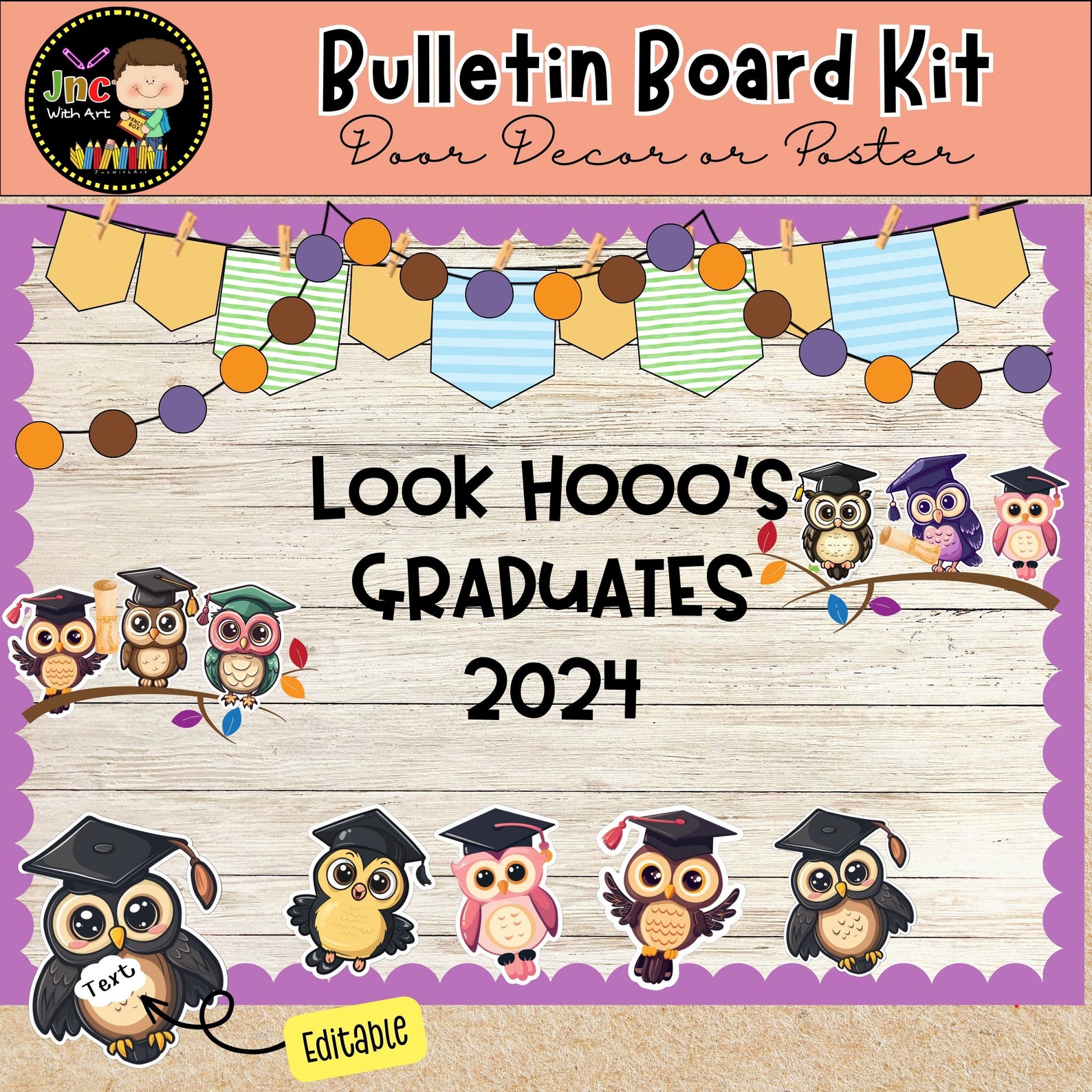 Graduating Bulletin Board Kit End of Year Graduation May June Editable ...