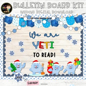Yeti Winter Bulletin Board Kit January Classroom Door Decor Editable - Etsy