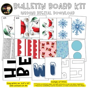 Winter Reading Bulletin Board Kit Hibernate With a Good Book Door Decor ...
