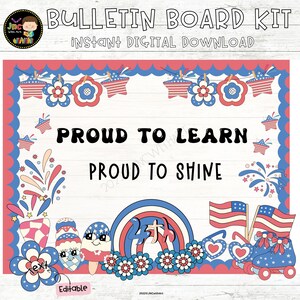 Stars and Stripes Bulletin Board Kit | Patriotic Classroom Decor | 4th ...