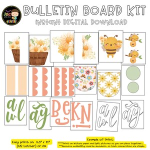 Alway Bee Kind Spring Bulletin Board Kit , Easter Door Decor , April ...