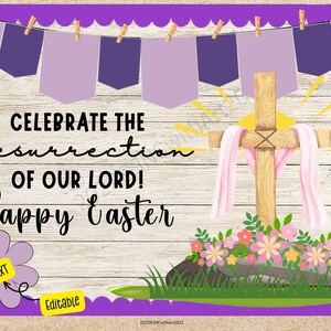 Resurrection Easter Bulletin Board Kit,christian Classroom Decor Church ...
