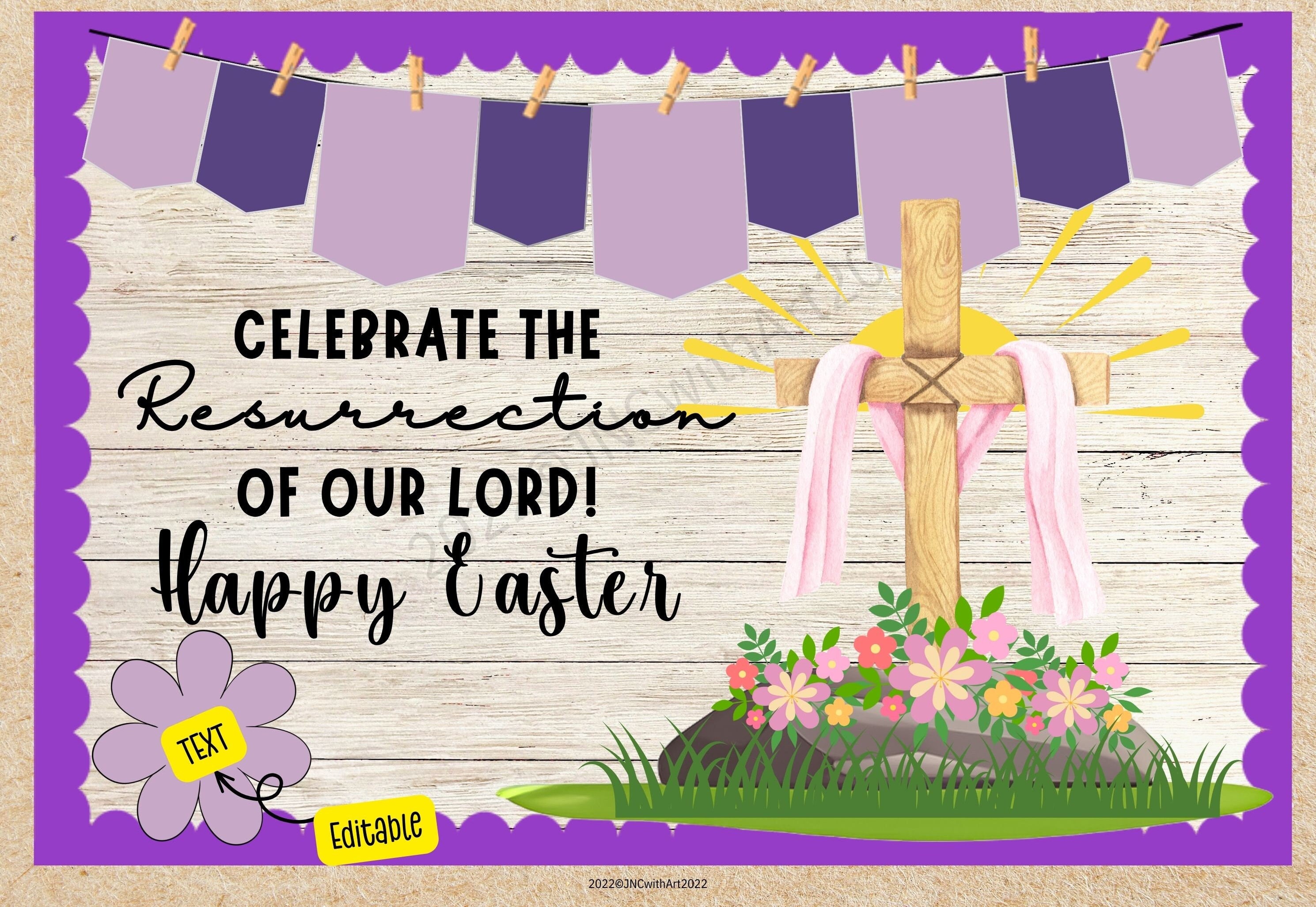 Resurrection Easter Bulletin Board Kit,christian Classroom Decor Church ...