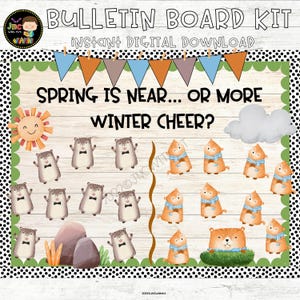Groundhog Day Bulletin Board Kit February Classroom Decor Activity ...