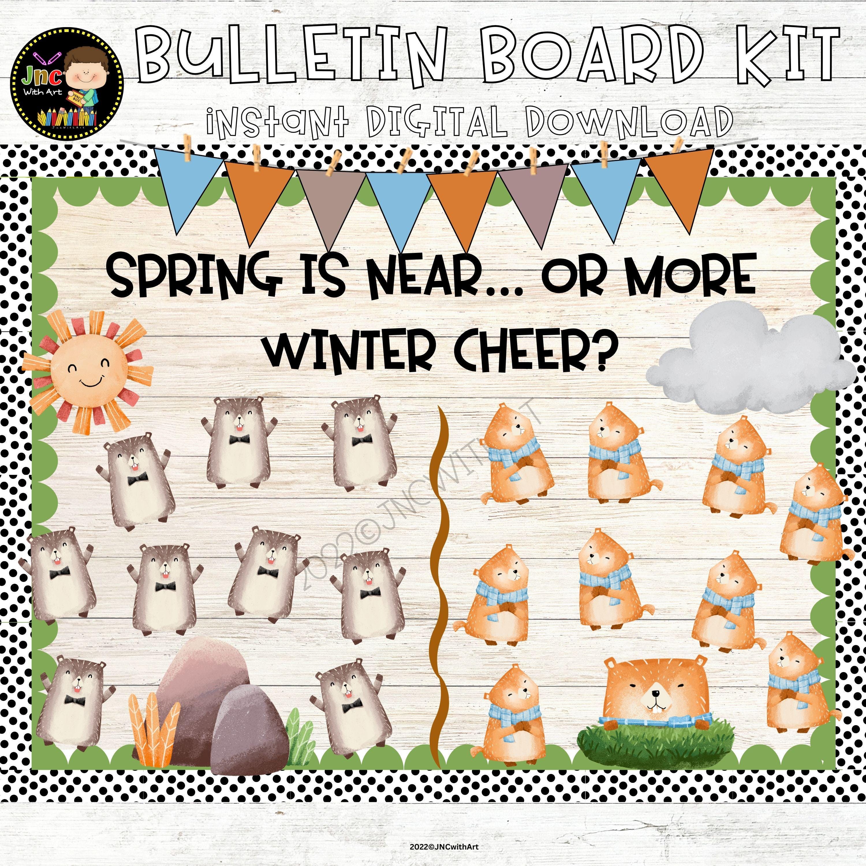 Groundhog Day Bulletin Board Kit February Classroom Decor Activity ...