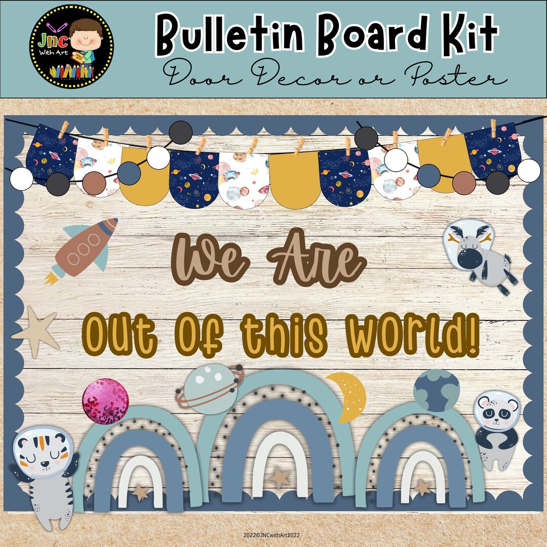Space Back to School Bulletin Board Kit Summer Aug Door Decorations ...