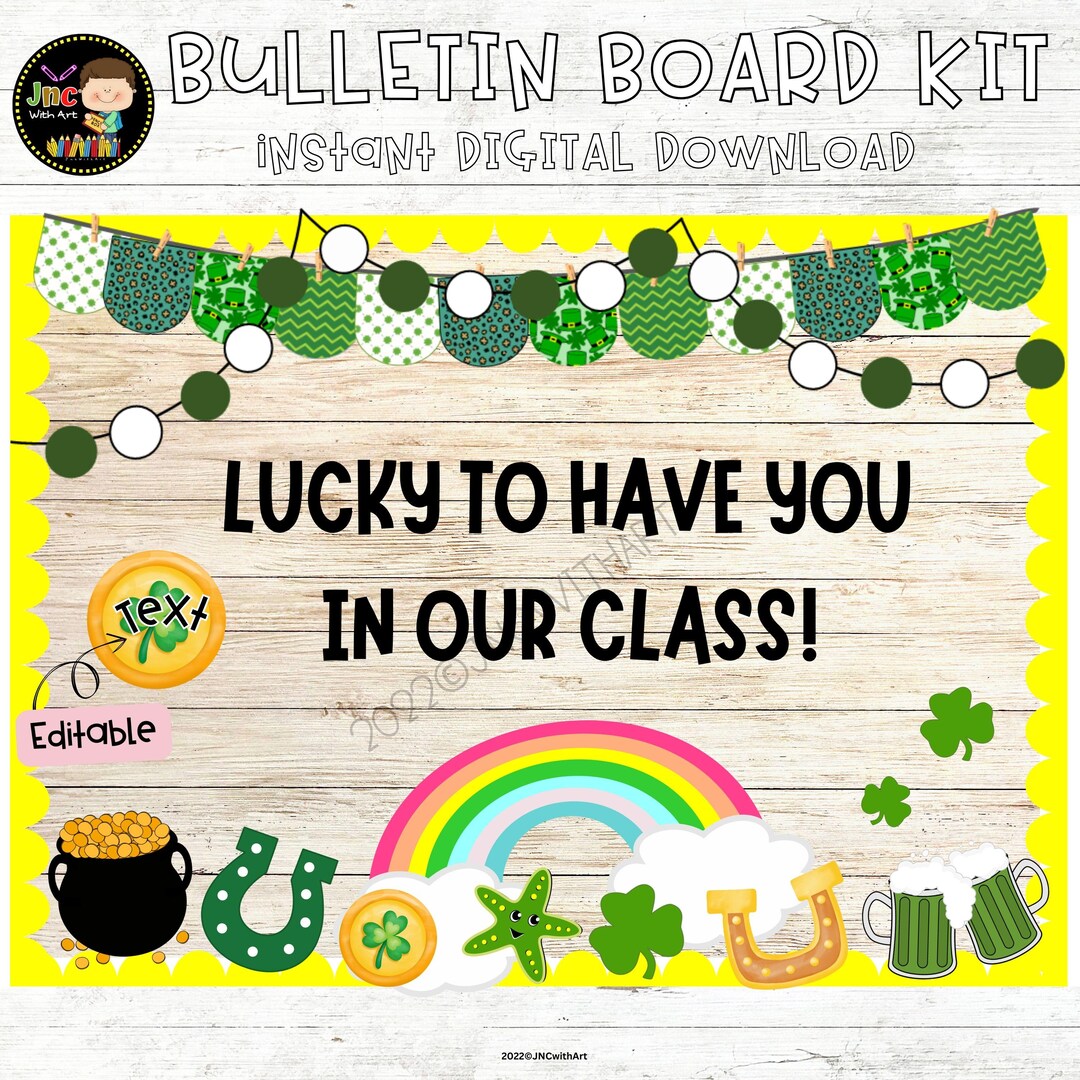 Lucky Charms,st. Patrick’s Day,march Bulletin Board Kit, Door Decor ...