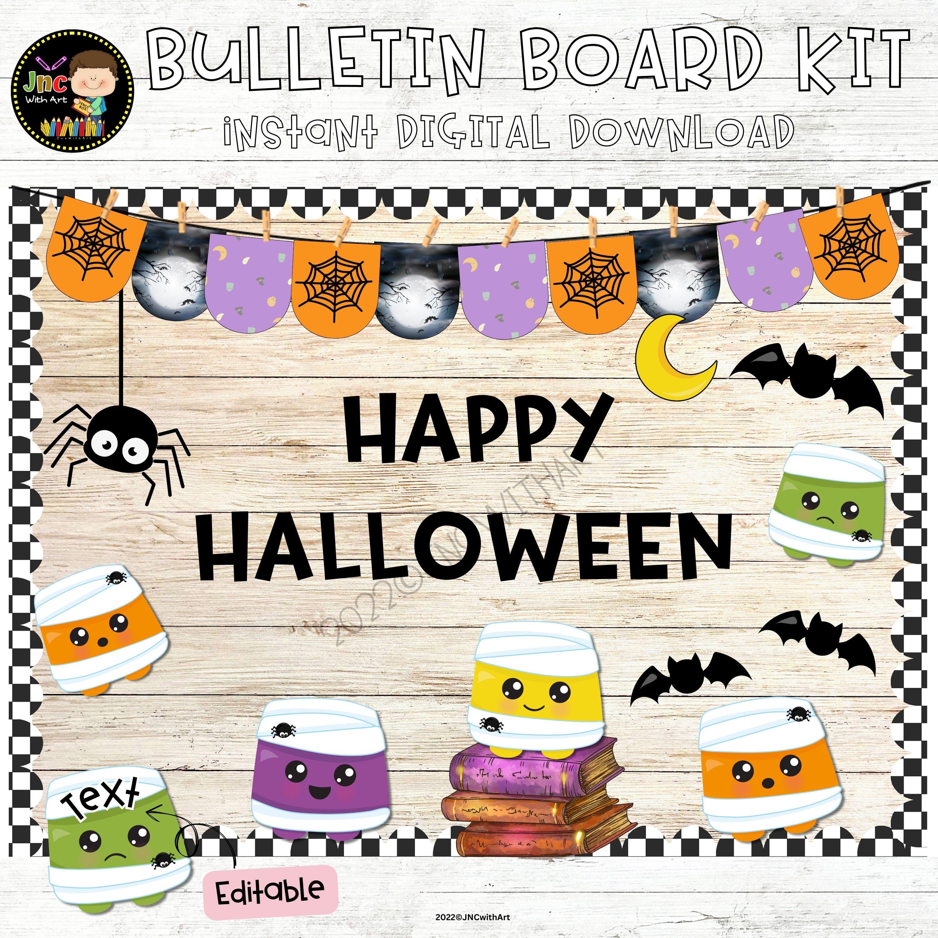 Halloween Mummy Bulletin Board Kit Halloween Door Decor Book Decor ...
