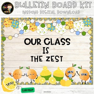 Lemon Back to School Bulletin Board Kit Door Decor Editable - Etsy