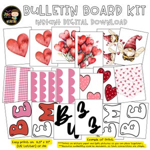 Valentine Day Bulletin Board Kit Bee Mine Gnome February Door Decor ...