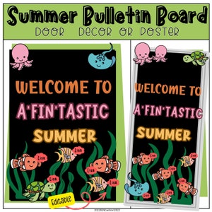 Welcome to A'FIN'TASTIC Summer Bulletin Boards Kit, Door Decoration ...