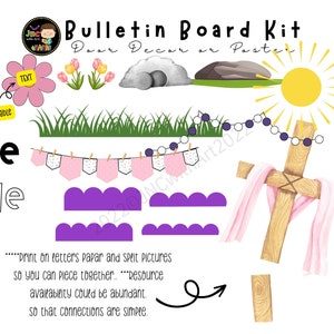 Resurrection Easter Bulletin Board Kit, He is Risen, Classroom Door ...