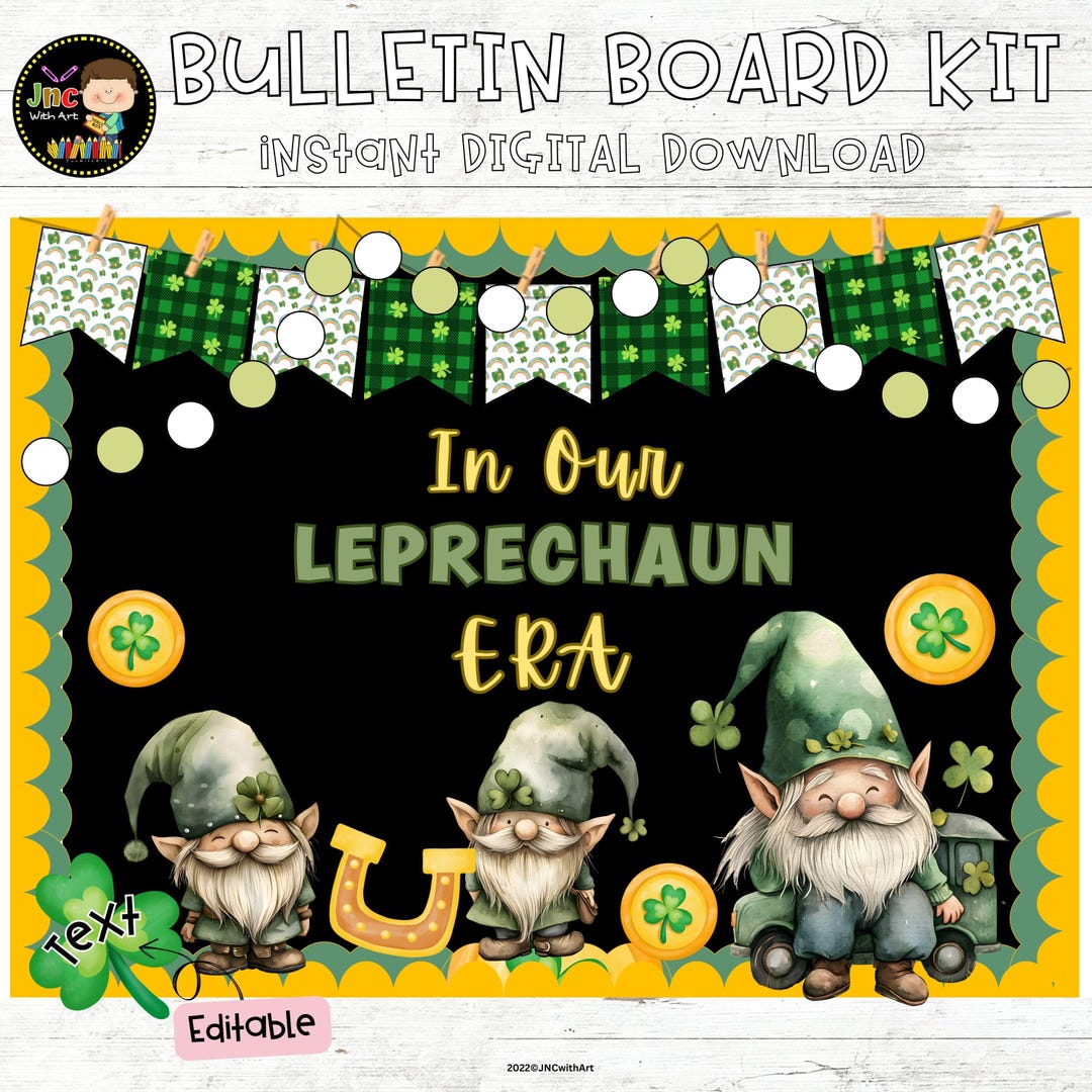 Leprechaun Welcome Bulletin Board Kit, St Patrick’s Day Door Decor ...